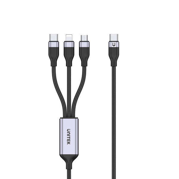 3-in-1 USB-C cable: Lightning, USB-C & Micro-USB devices| UNITEK