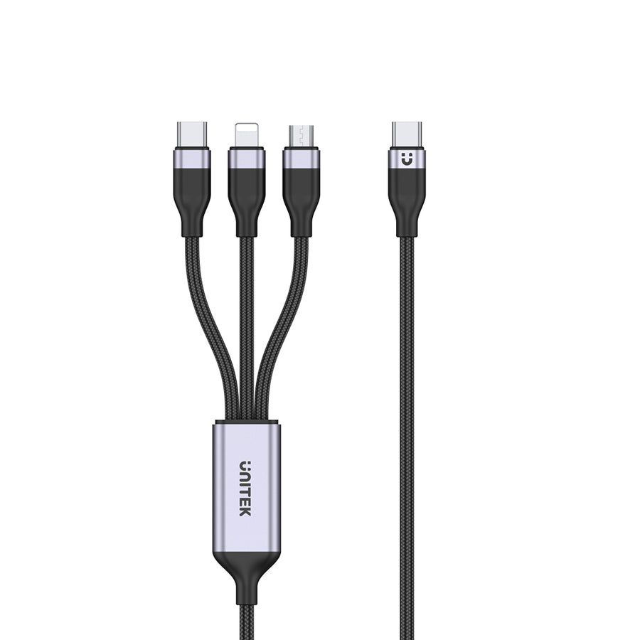 3-in-1 USB-C cable: Lightning, USB-C & Micro-USB devices| UNITEK