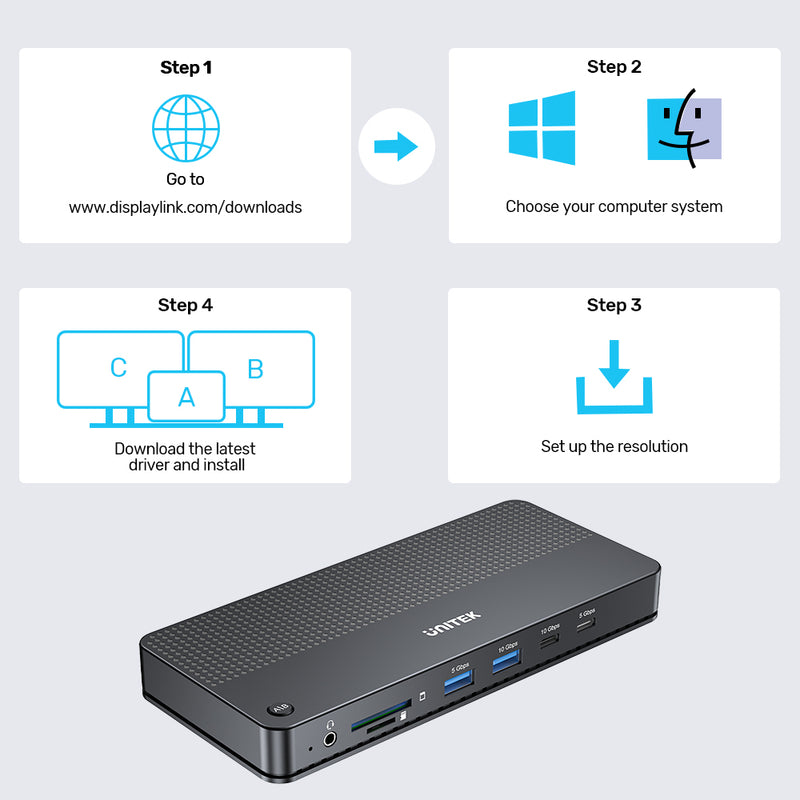 Universal Dual 4K KVM Docking Station | UNITEK
