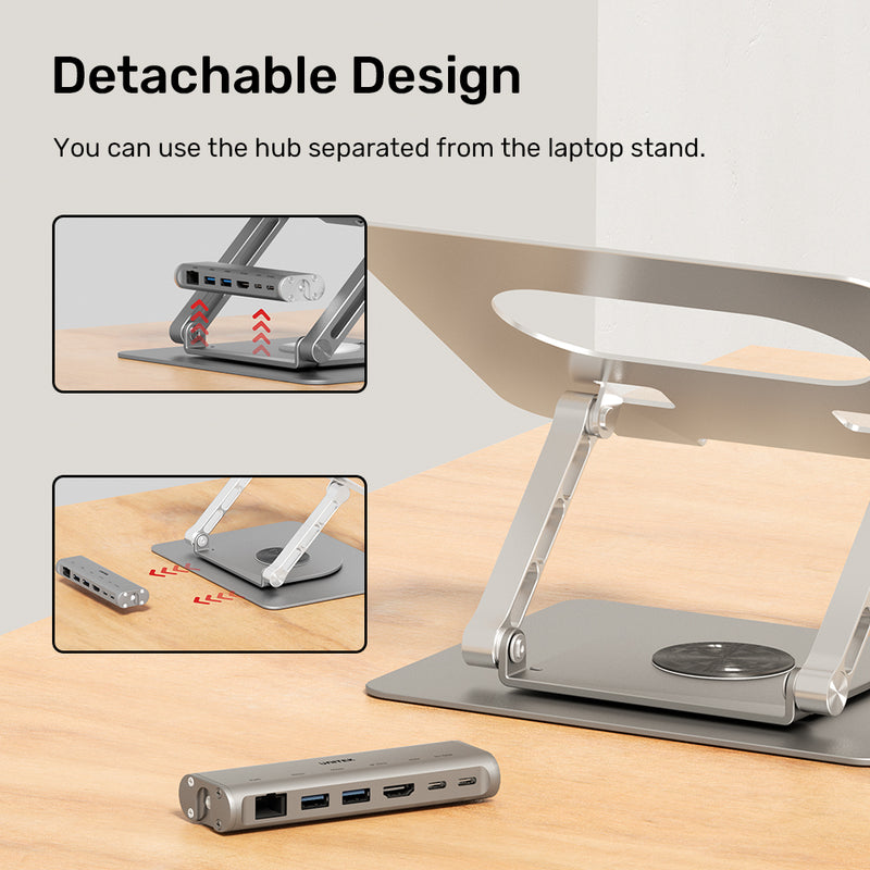 Laptop Stand with Detachable USB-C Hub
