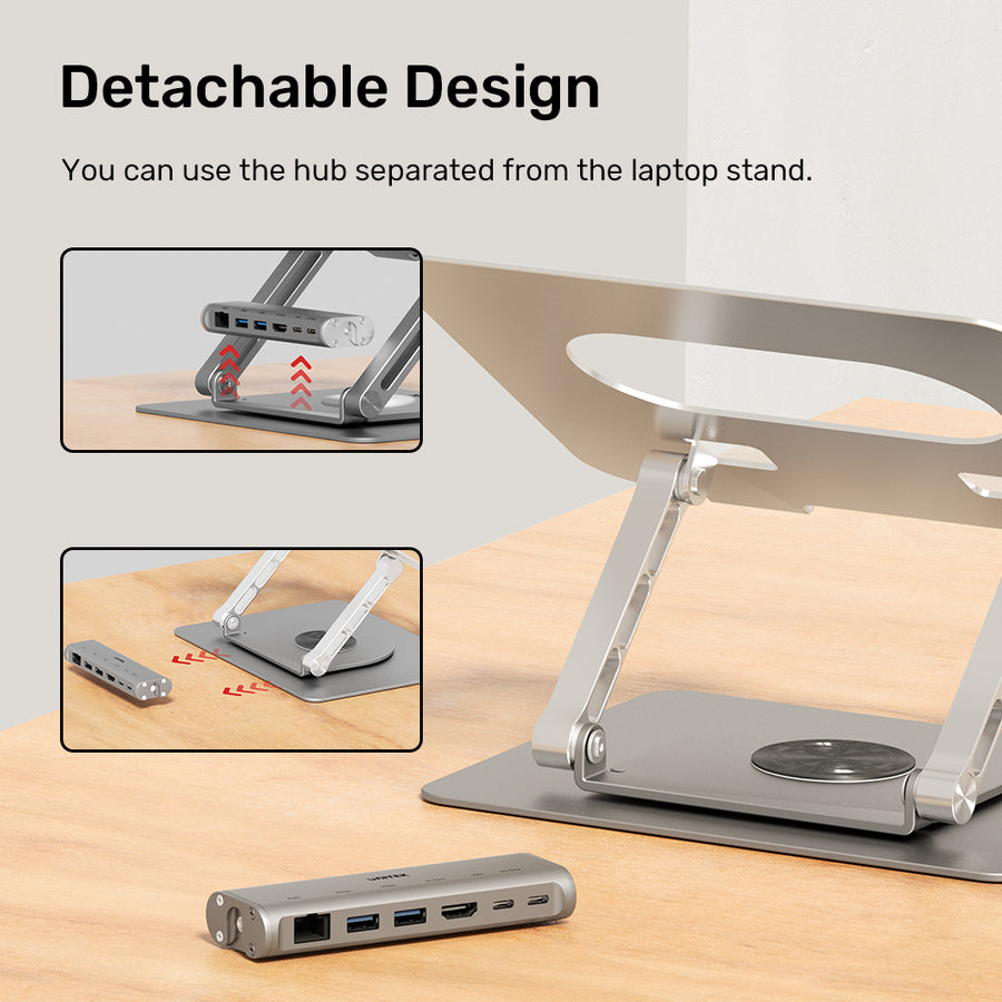 Laptop Stand with Detachable USB-C Hub