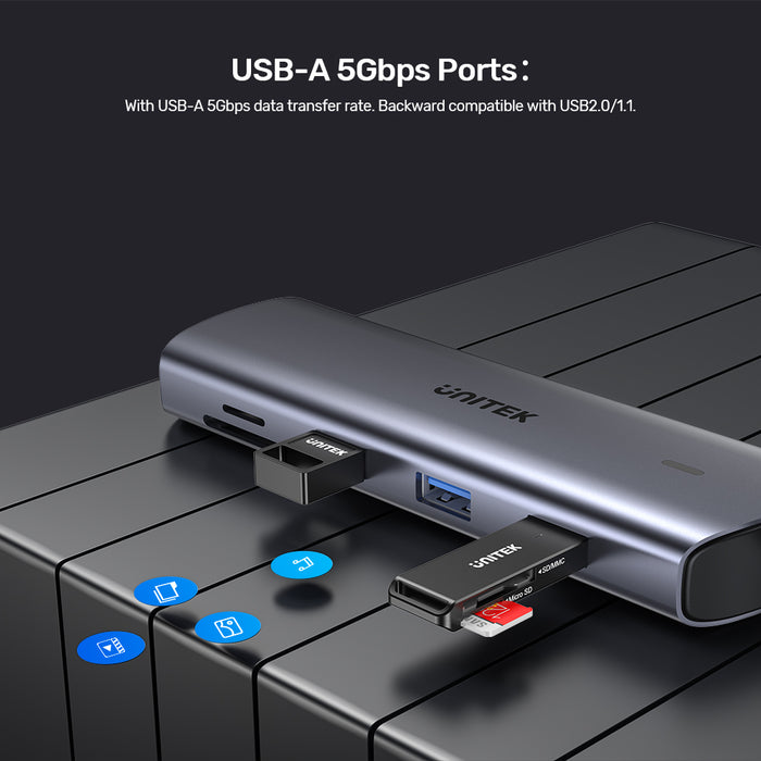 9-in-1 USB-C Hub with Dual Display,Dual Card Reader and 100W PD|UNITEK
