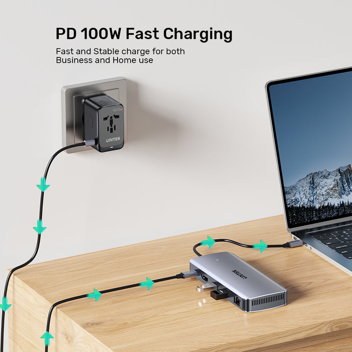 6-in-1 USB-C Hub with M.2 SSD Enclosure | UNITEK