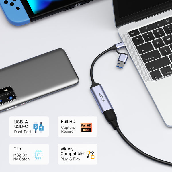 HDMI to USB-C/A Video Capture Card