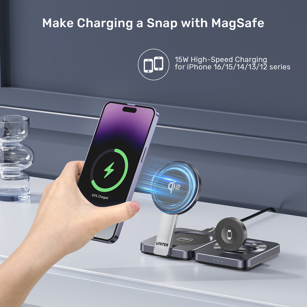 Qi2 Foldable 3-in-1 Charging Station