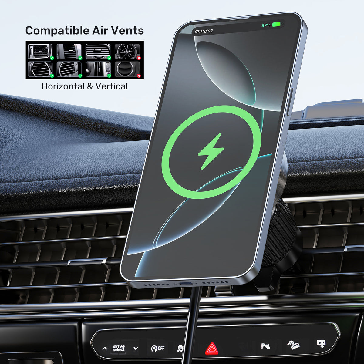 Qi2 Magnetic Wireless Car Charger
