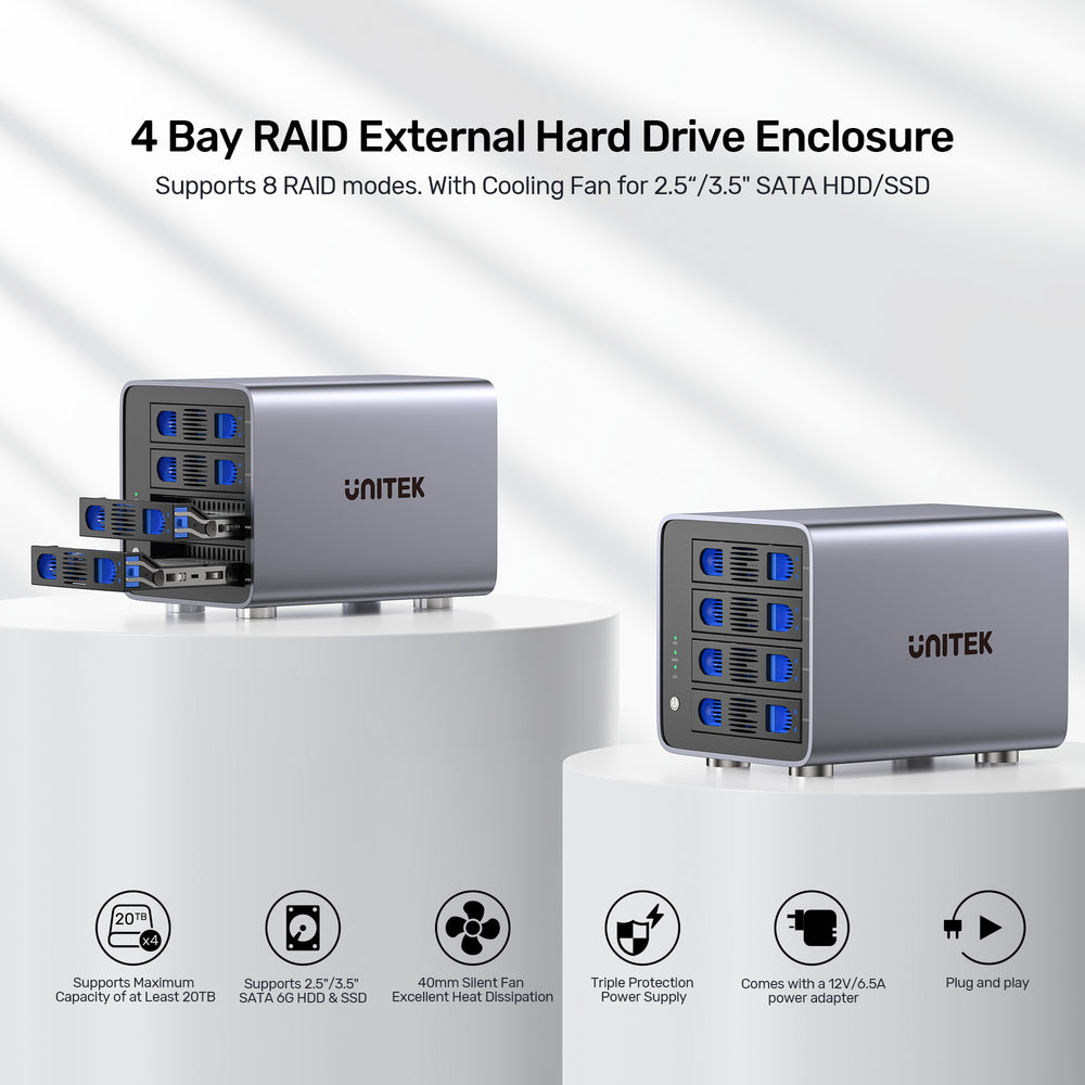 4 Bay RAID External Hard Drive Enclosure | UNITEK