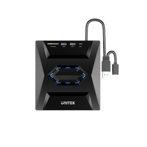 5-in-1 External Optical Drive with USB Hub | UNITEK