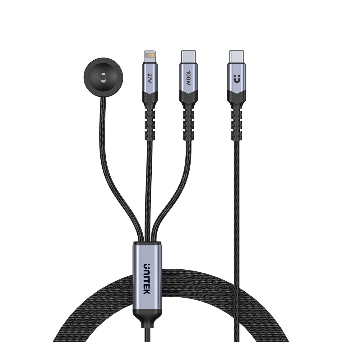 3-in-1 USB-C cable: Lightning, USB-C & Micro-USB devices| UNITEK
