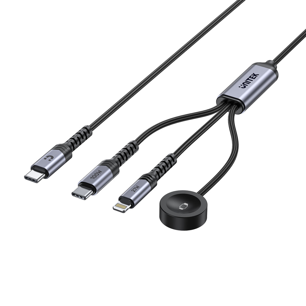 3-in-1 USB-C cable: Lightning, USB-C & Micro-USB devices| UNITEK