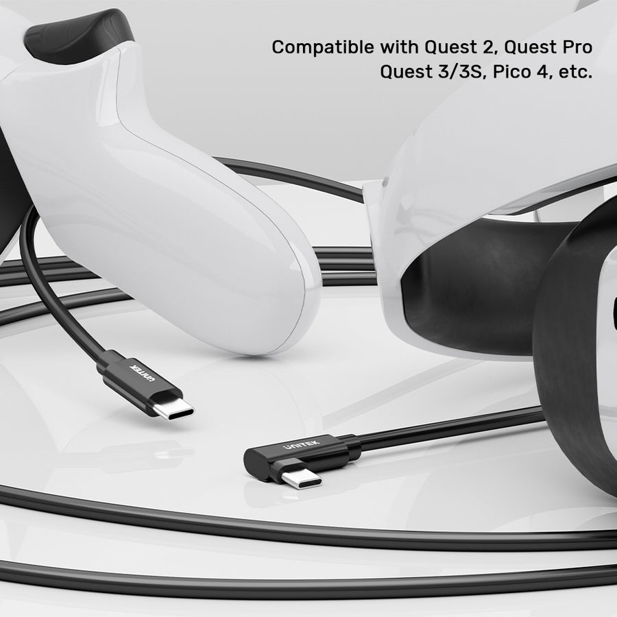 VR Link Pro Cable (90° USB-C to C Cable supports 5Gps & 60W) | UNITEK