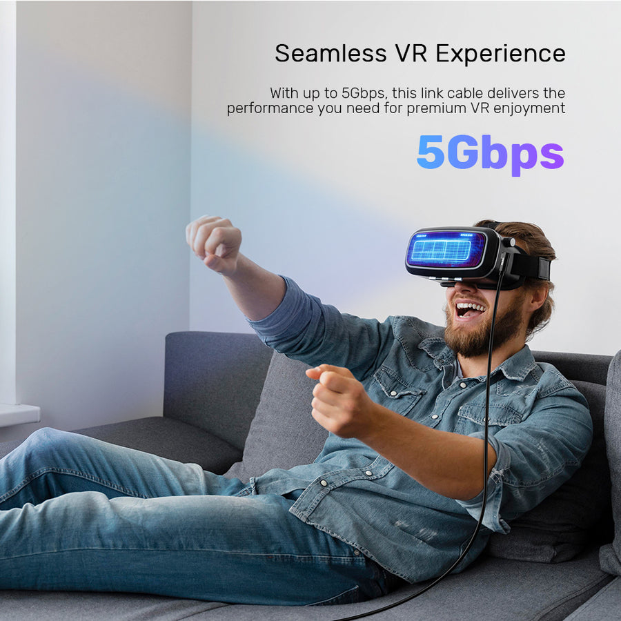 VR Link Pro Cable (90° USB-C to C Cable supports 5Gps & 60W) | UNITEK