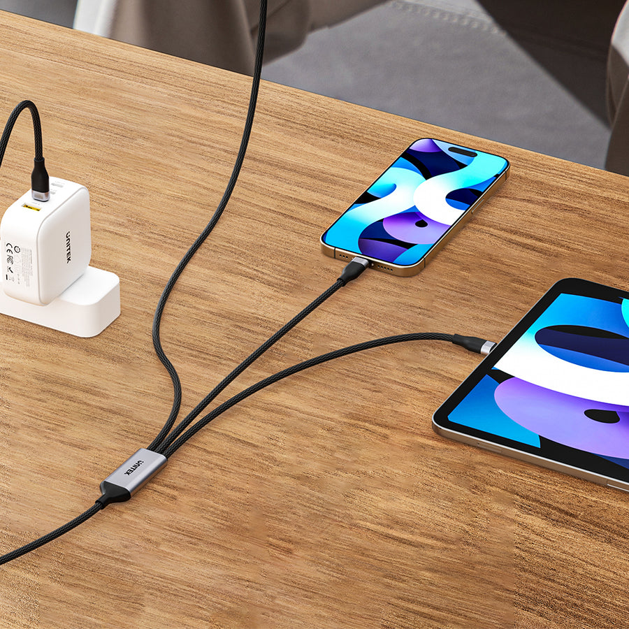 3-in-1 USB-C cable: Lightning, USB-C & Micro-USB devices| UNITEK