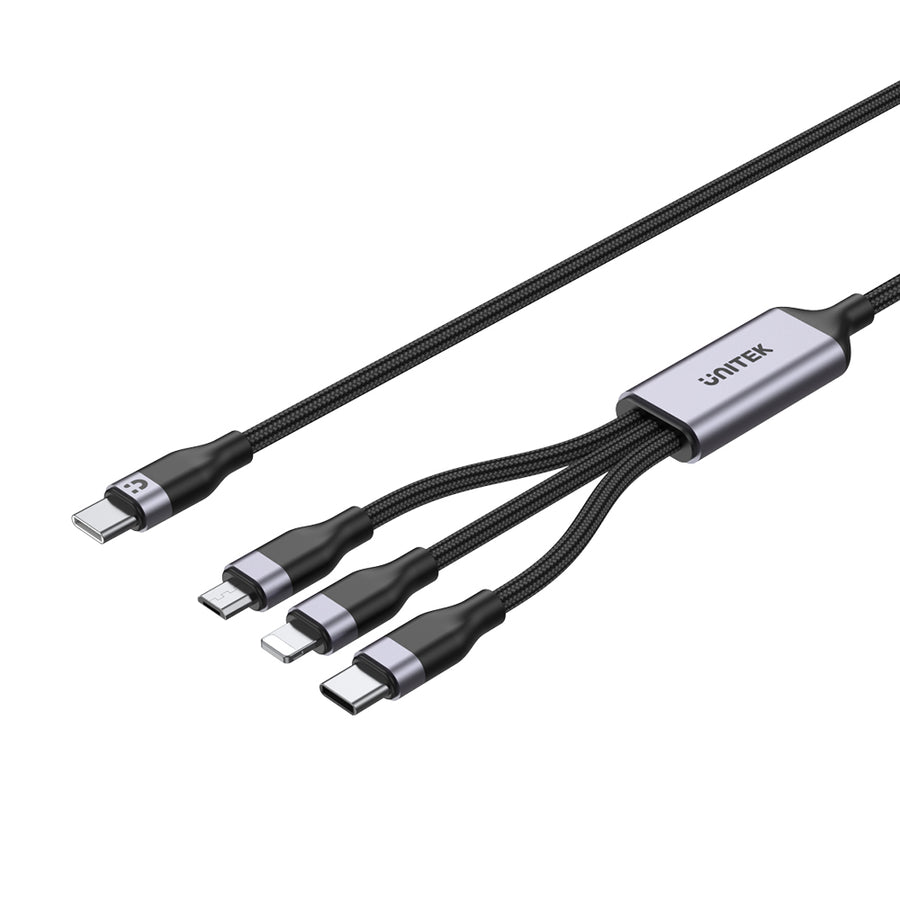 3-in-1 USB-C cable: Lightning, USB-C & Micro-USB devices| UNITEK