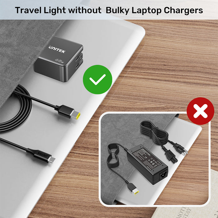 65W USB-C to 11x4.5mm DC Cable for Lenovo Laptop | UNITEK