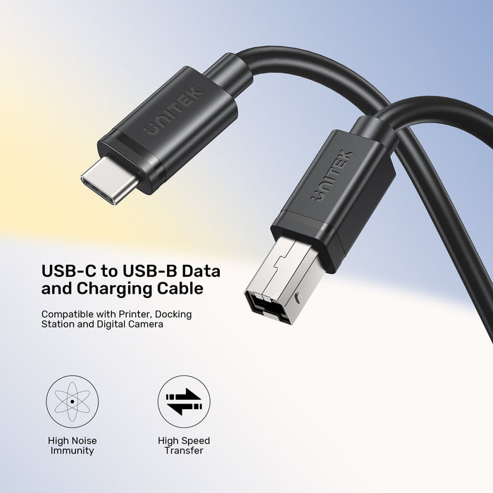 USB-C to USB-B Data and Charging Cable | UNITEK