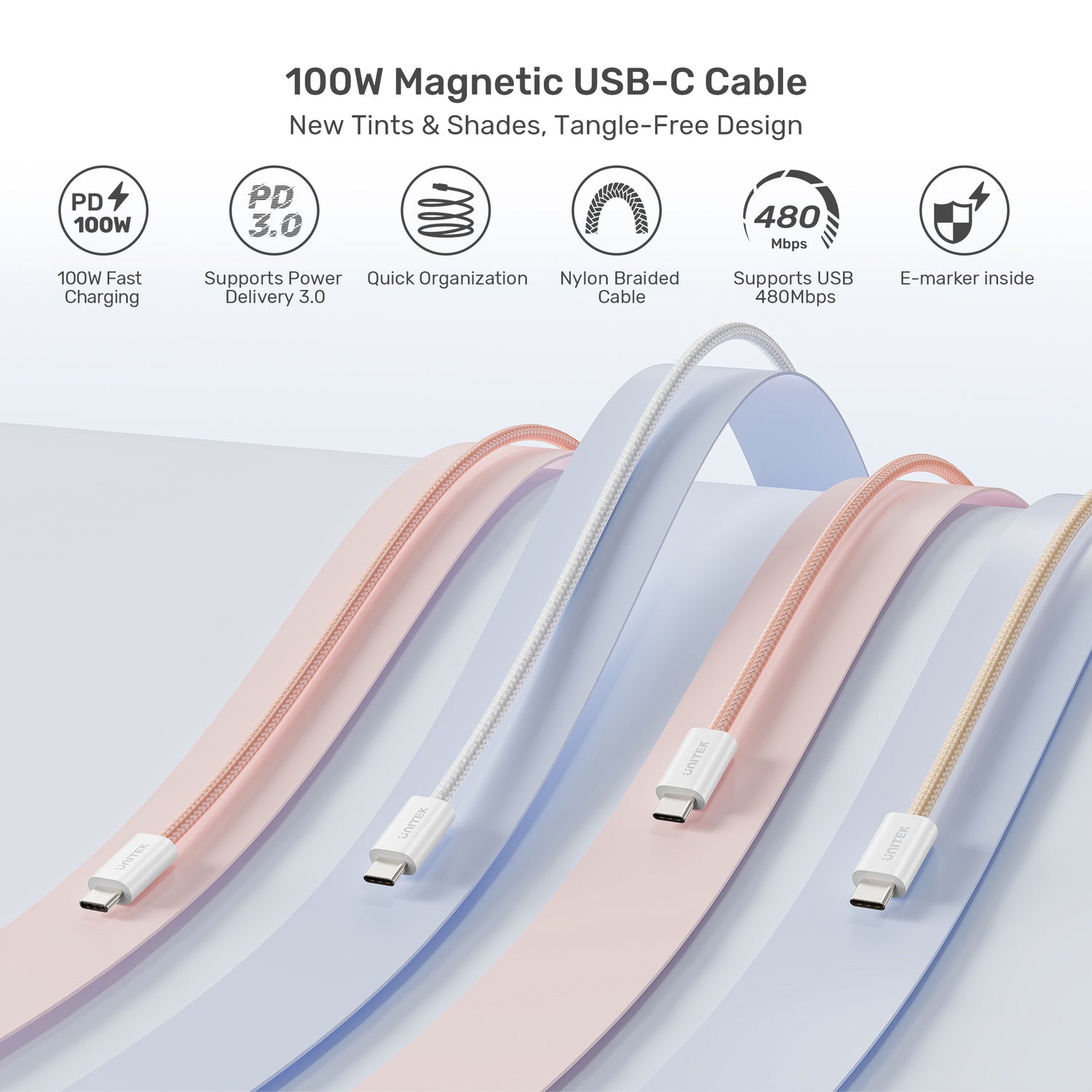 100W Magnetic USB-C Cable | UNITEK