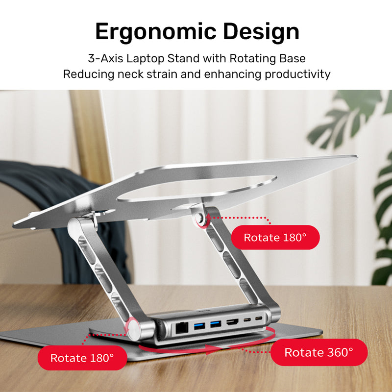 Laptop Stand with Detachable USB-C Hub | UNITEK