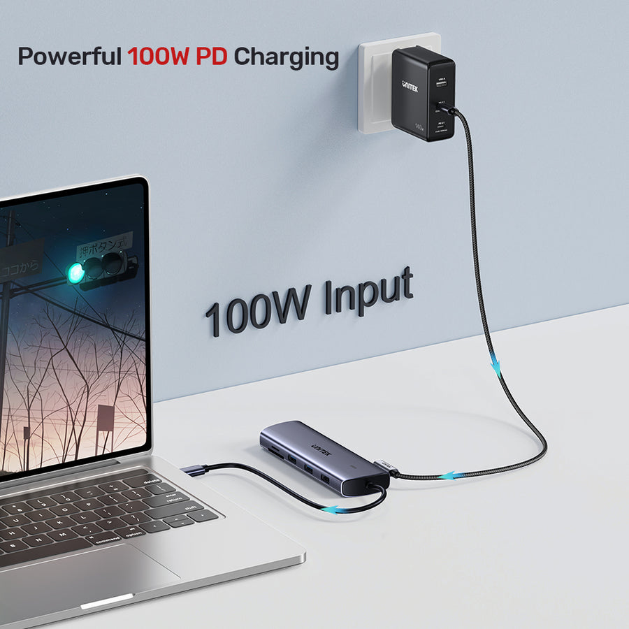 9-in-1 USB-C Hub with Dual Display,Dual Card Reader and 100W PD|UNITEK