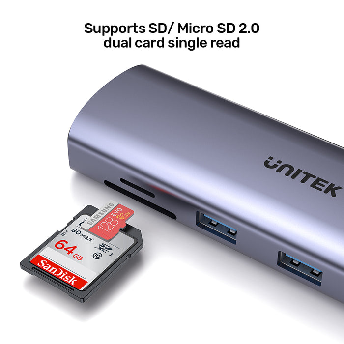 9-in-1 USB-C Hub with Dual Display,Dual Card Reader and 100W PD|UNITEK
