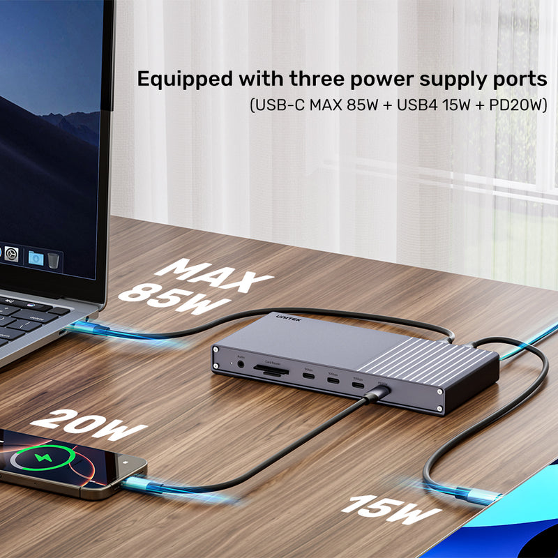 Triple Display USB4 40Gbps Docking Station | UNITEK