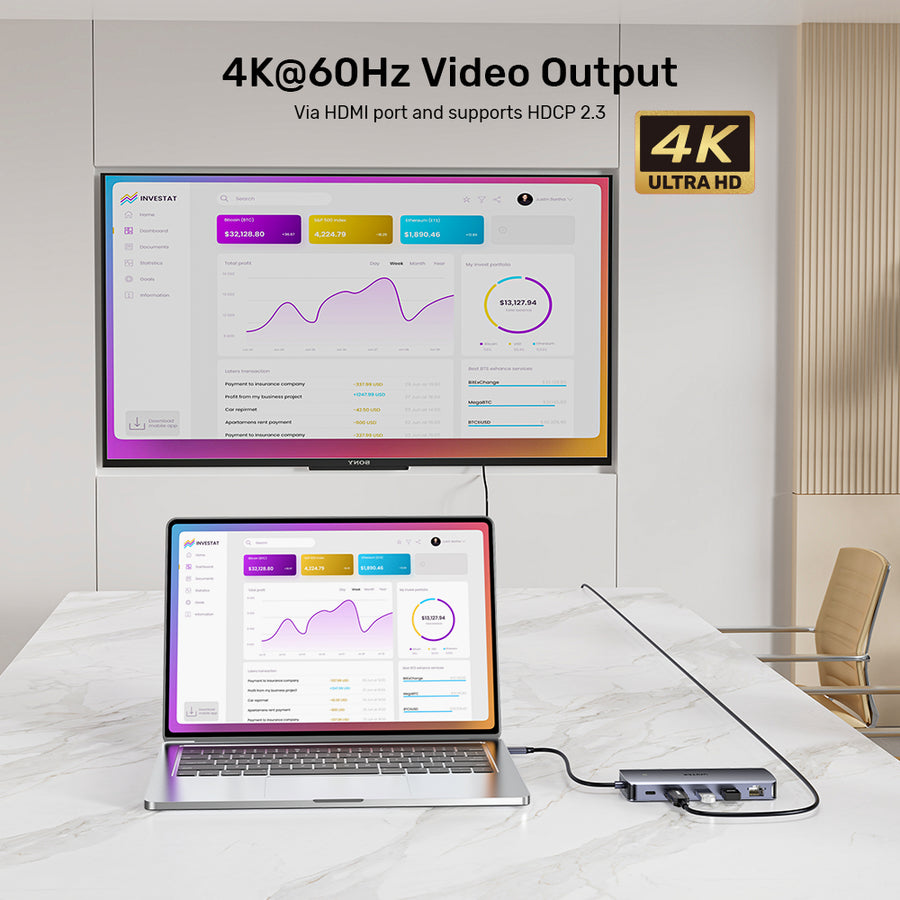 6-in-1 USB-C Hub with M.2 SSD Enclosure | UNITEK