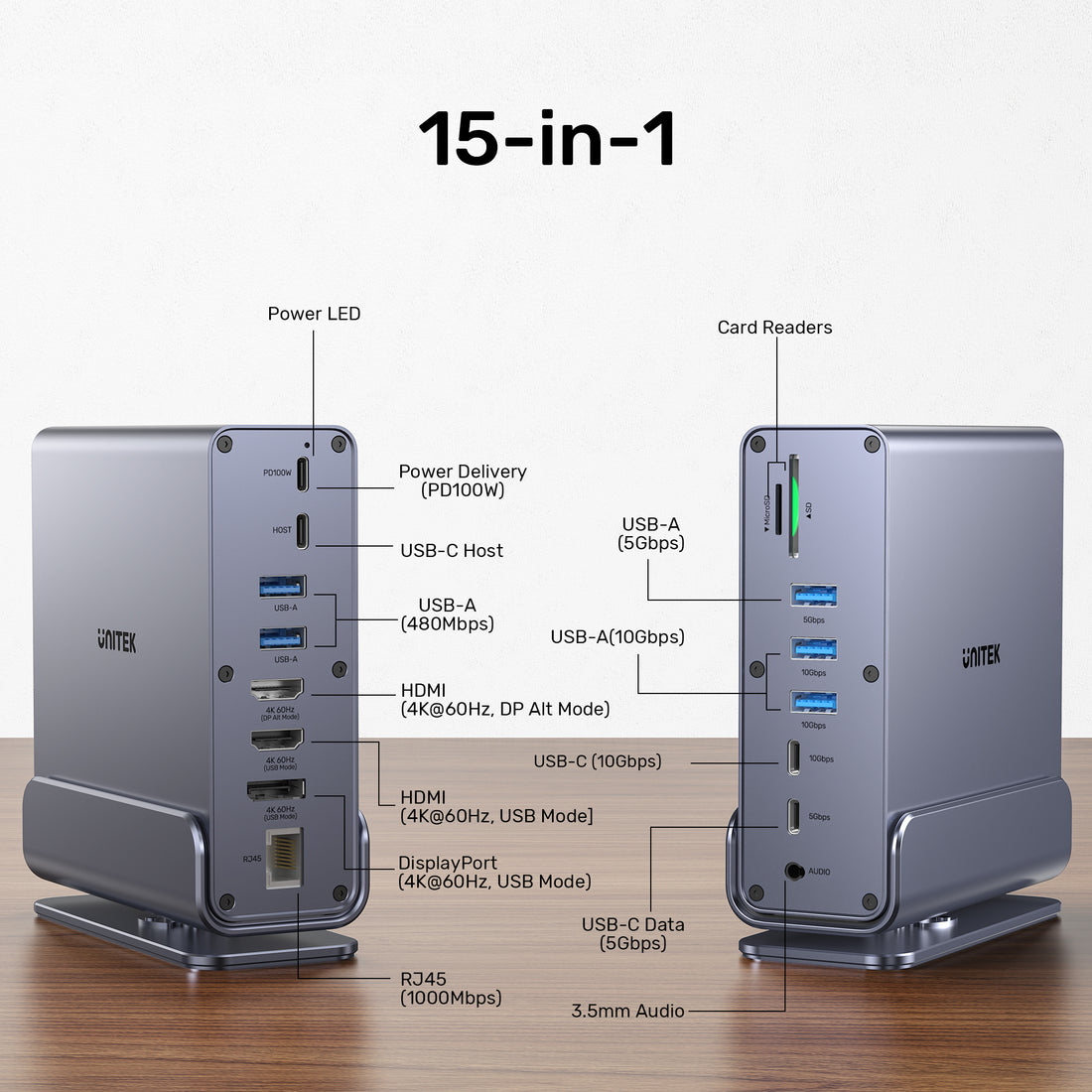 Universal DisplayLink Triple 4K Docking Station | UNITEK