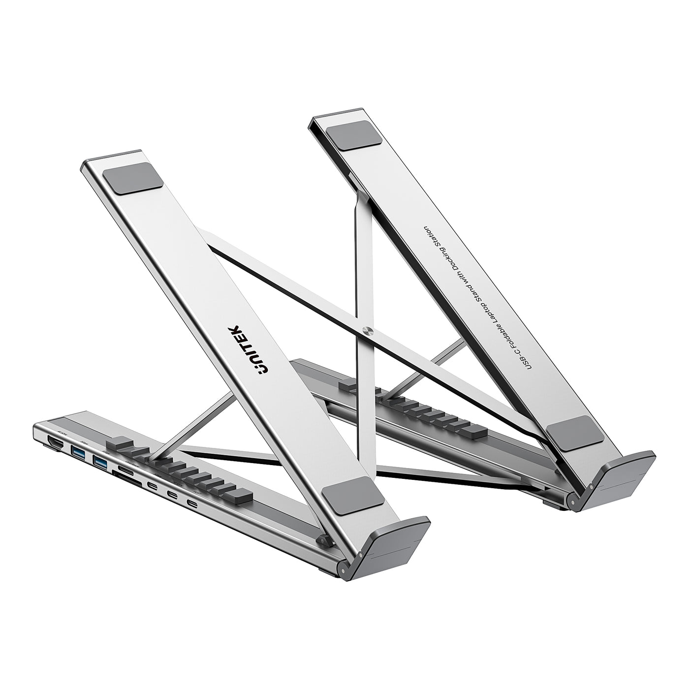 USB-C Foldable Laptop Stand with Docking Station | UNITEK