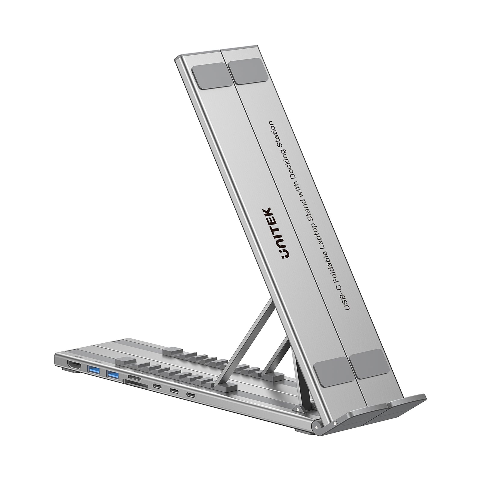 USB-C Foldable Laptop Stand with Docking Station | UNITEK