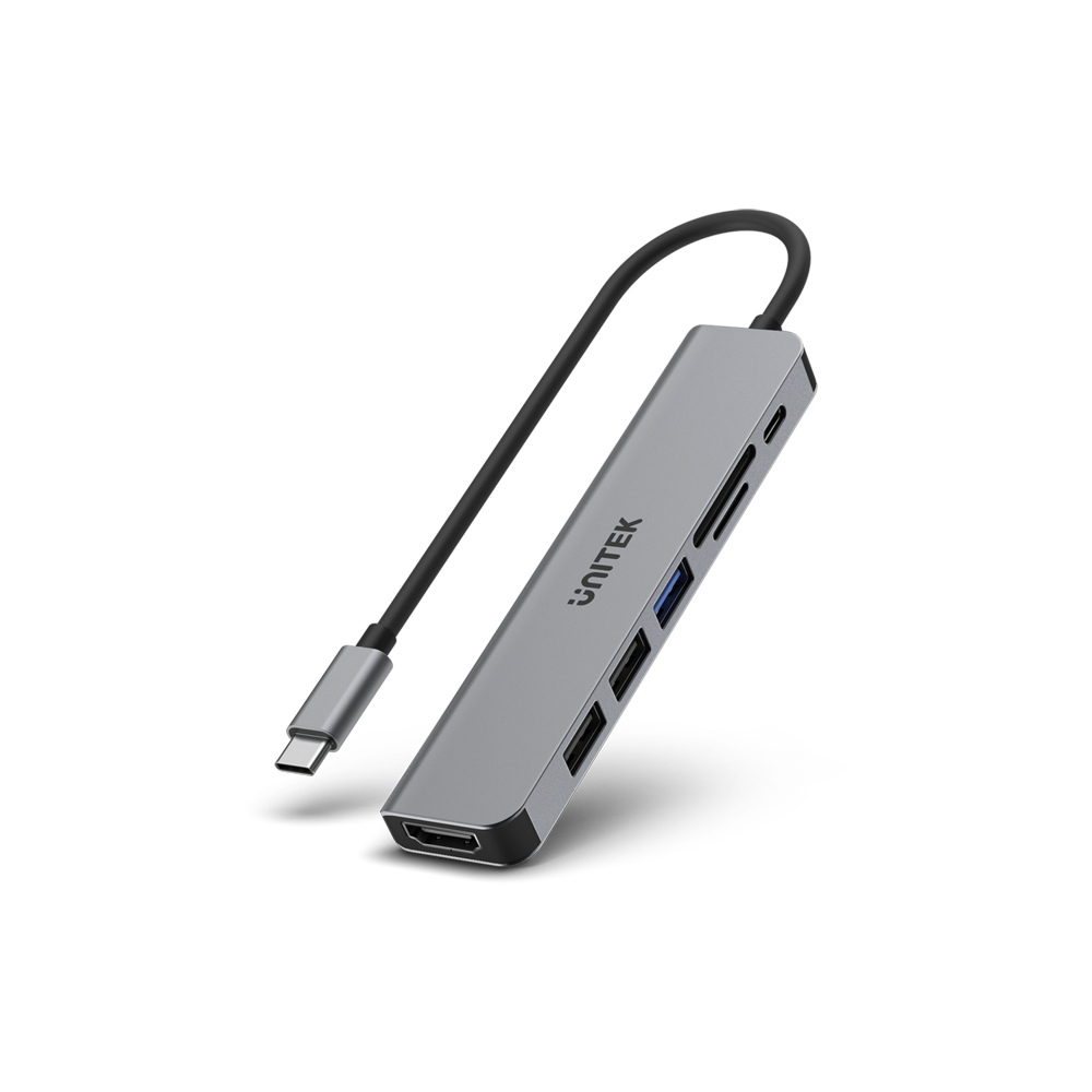 UNITEK uHUB S7+: 7-in-1 USB-C Hub w/ 4K HDMI & 100W PD | UNITEK