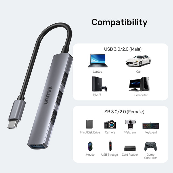 4 in 1 USB C Hub | UNITEK