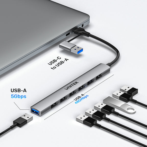 uHUB S7 7-in-1 5Gbps Hub with 7 USB-A Ports | UNITEK