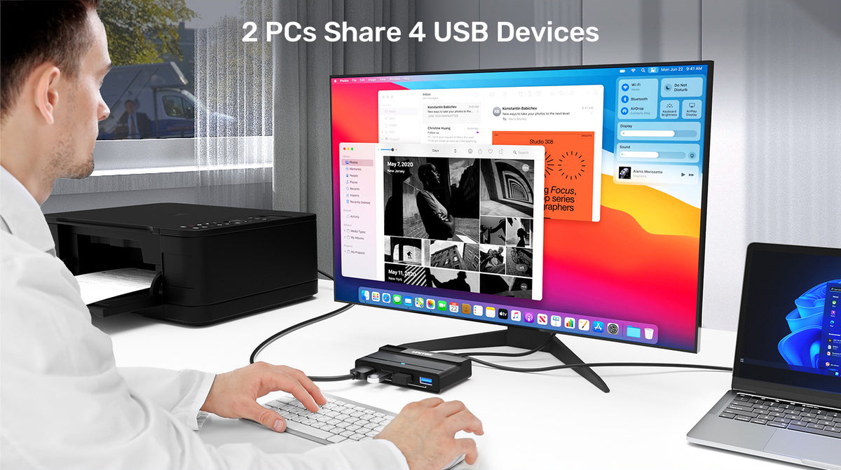 USB 3.0 Switch: 2 PCs Share 4 USB 3.0 Ports KVM | UNITEK