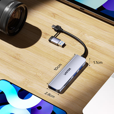 uHUB P5+ 5-in-1 USB 5Gbps Hub with SD and Micro SD Card Reader | UNITEK