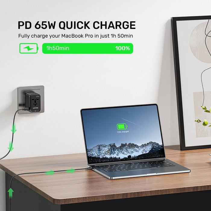 GaN 65W Universal Travel Adapter | UNITEK