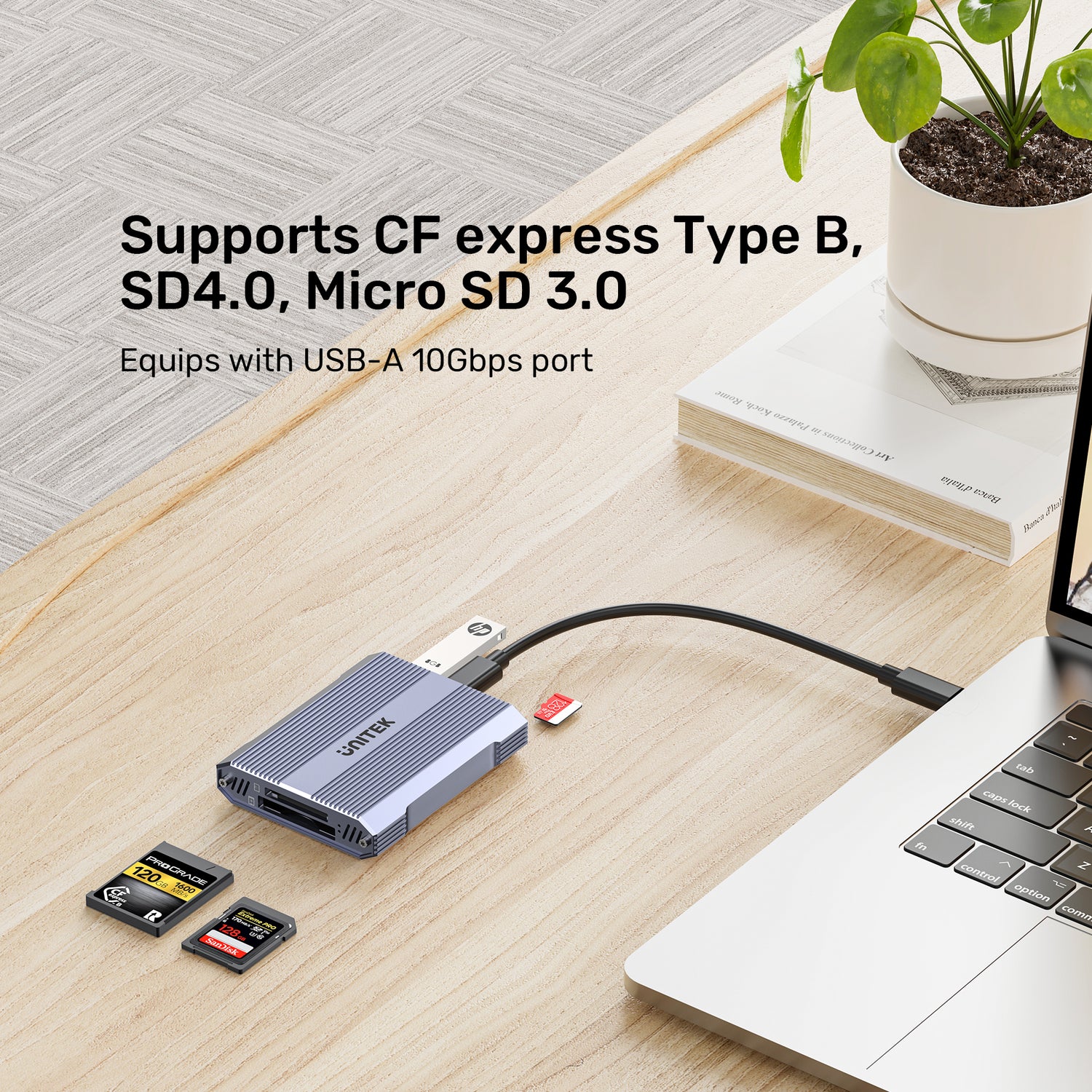 CF Express Type B Multi Card Reader with Hub | UNITEK