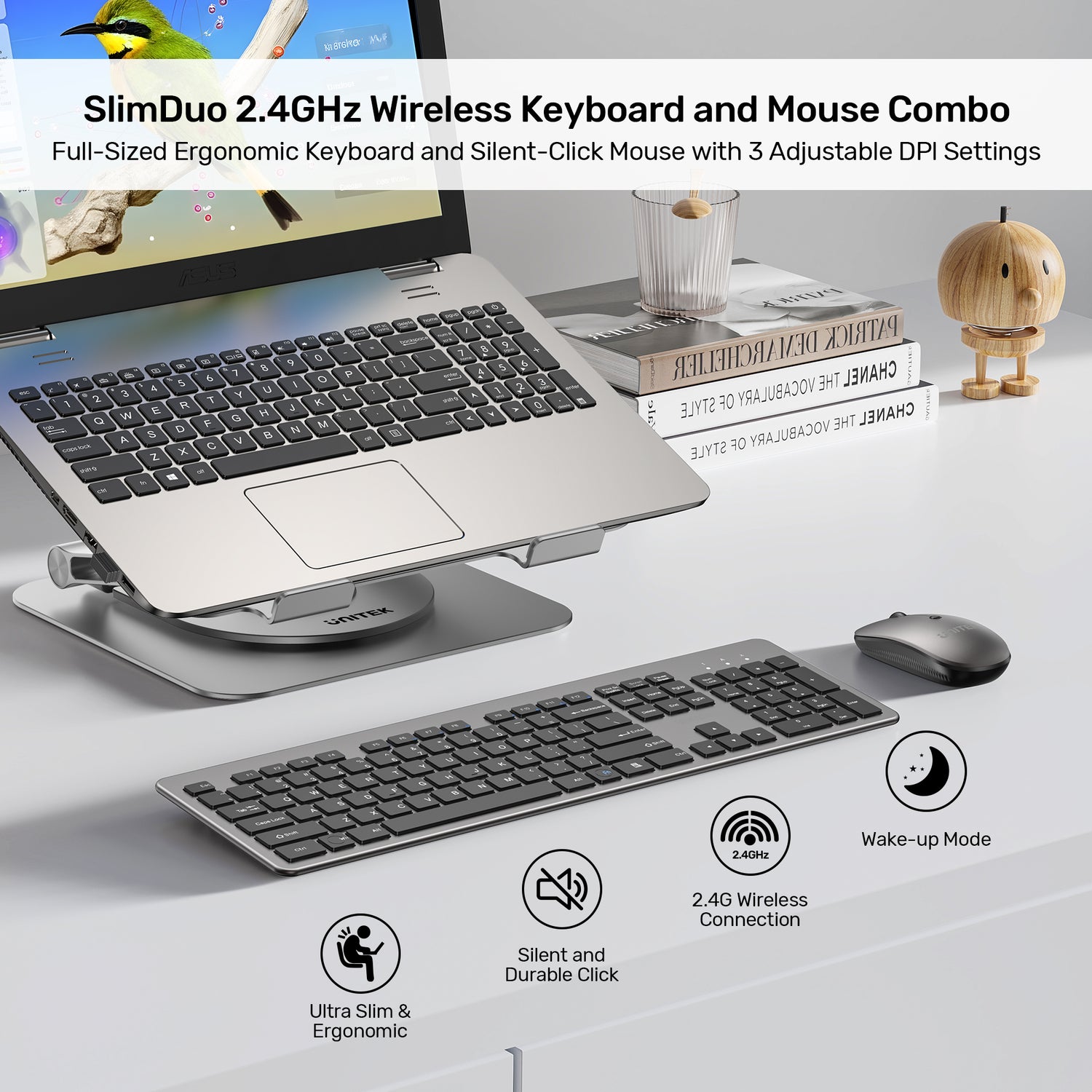 SlimDuo 2.4GHz Wireless Keyboard and Mouse Combo | UNITEK