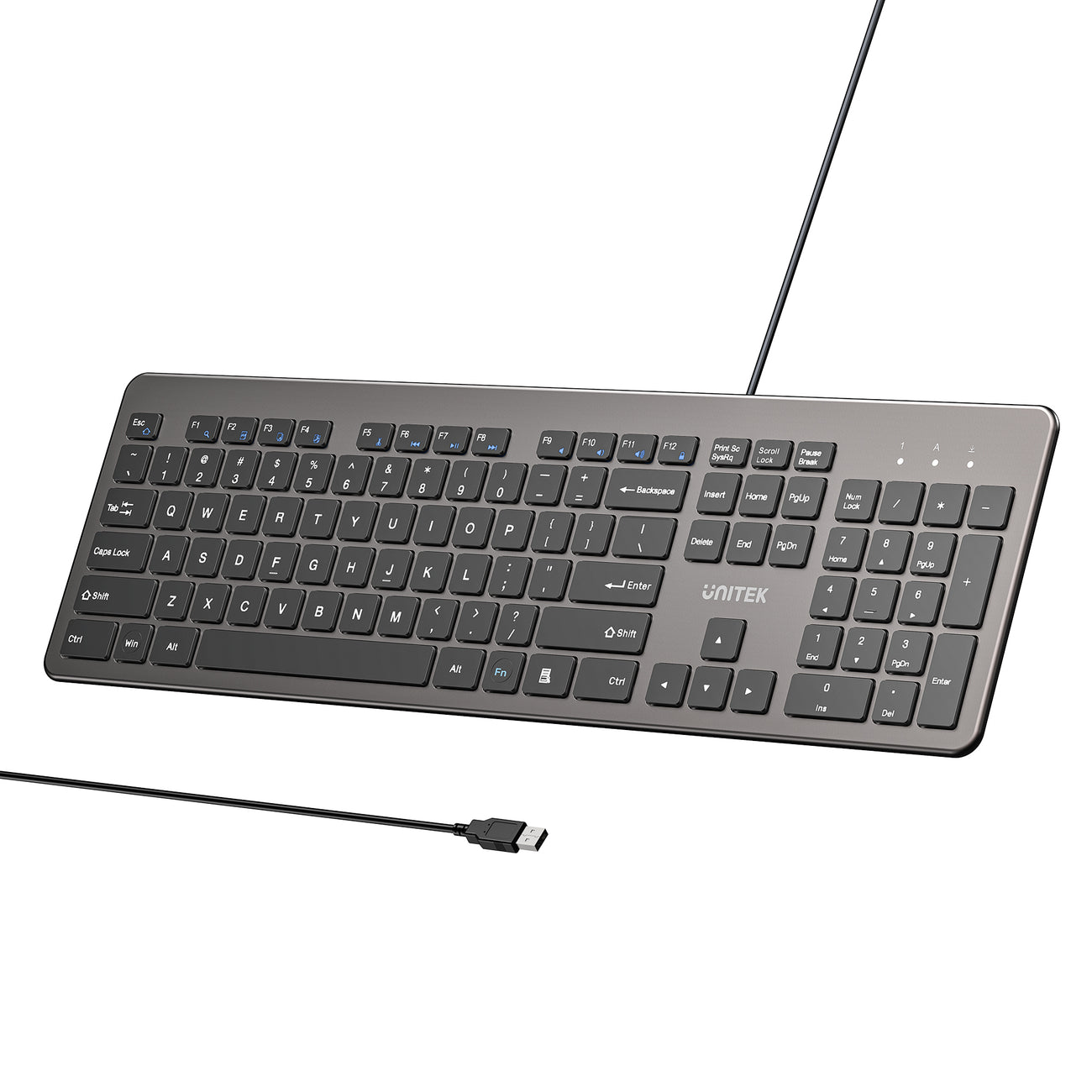 SlimTap Ultra Light Wired Keyboard with 104 keys | UNITEK