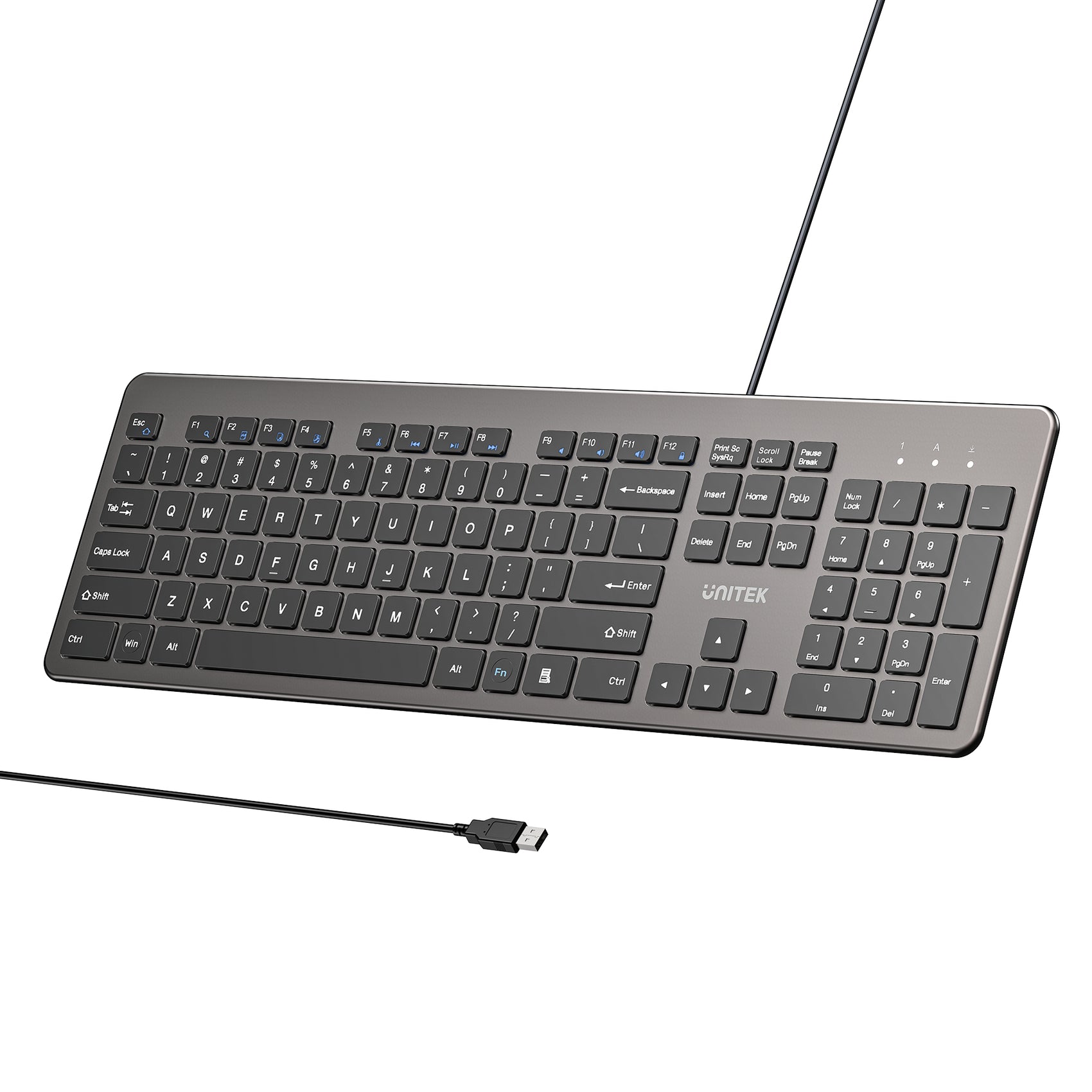 SlimTap Ultra Light Wired Keyboard with 104 keys | UNITEK