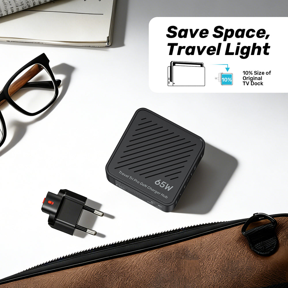 Travel Tri Pro 65W 3-in-1 GaN Charger Hub | UNITEK