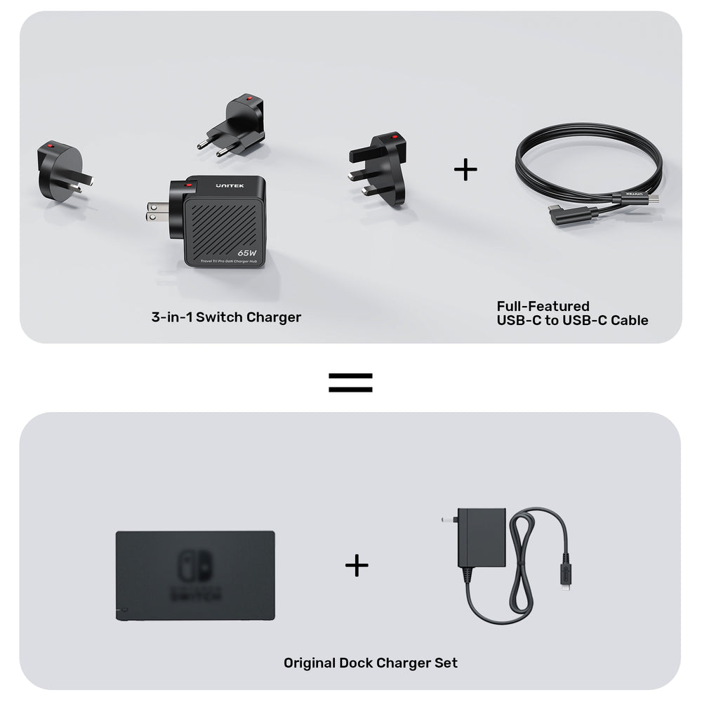 Travel Tri Pro 65W 3-in-1 GaN Charger Hub | UNITEK