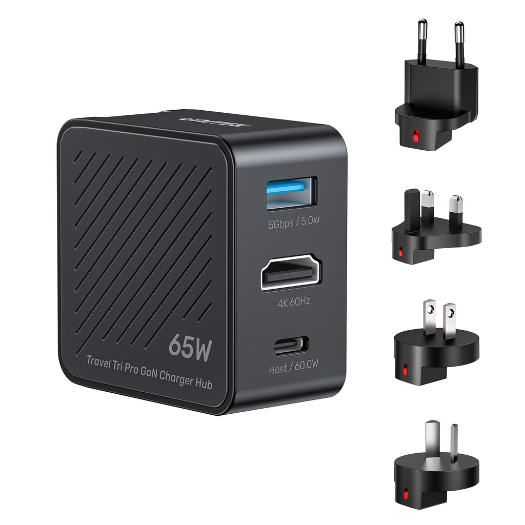 Travel Tri Pro 65W 3-in-1 GaN Charger Hub | UNITEK