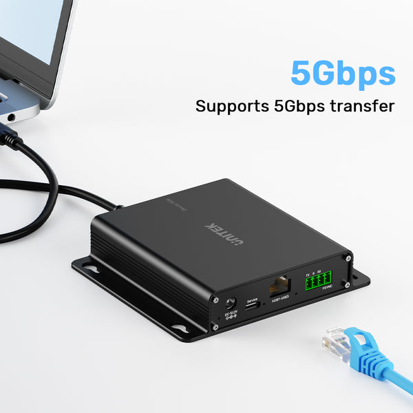 100M USB 5Gbps Extender Over Ethernet with Hub | UNITEK