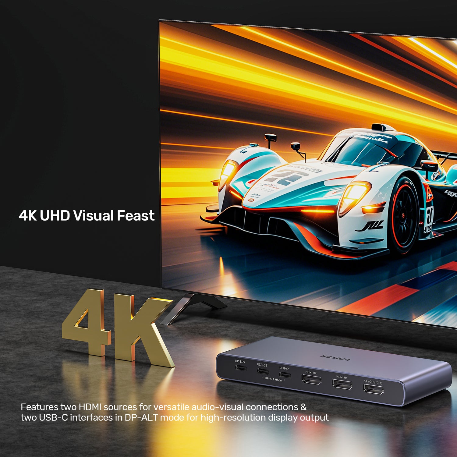4K HDMI/ USB-C Switch 4 In 1 Out | UNITEK
