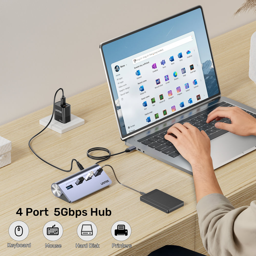 uHUB Q4 4-in-1 USB-C Hub with 4 Ports USB-A | UNITEK