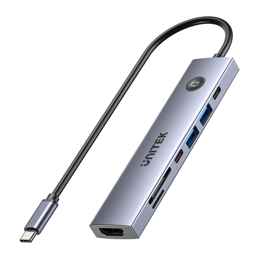 uHUB S7 Pro 7-in-1 5Gbps USB-C Hub with Screen On/Off button | UNITEK