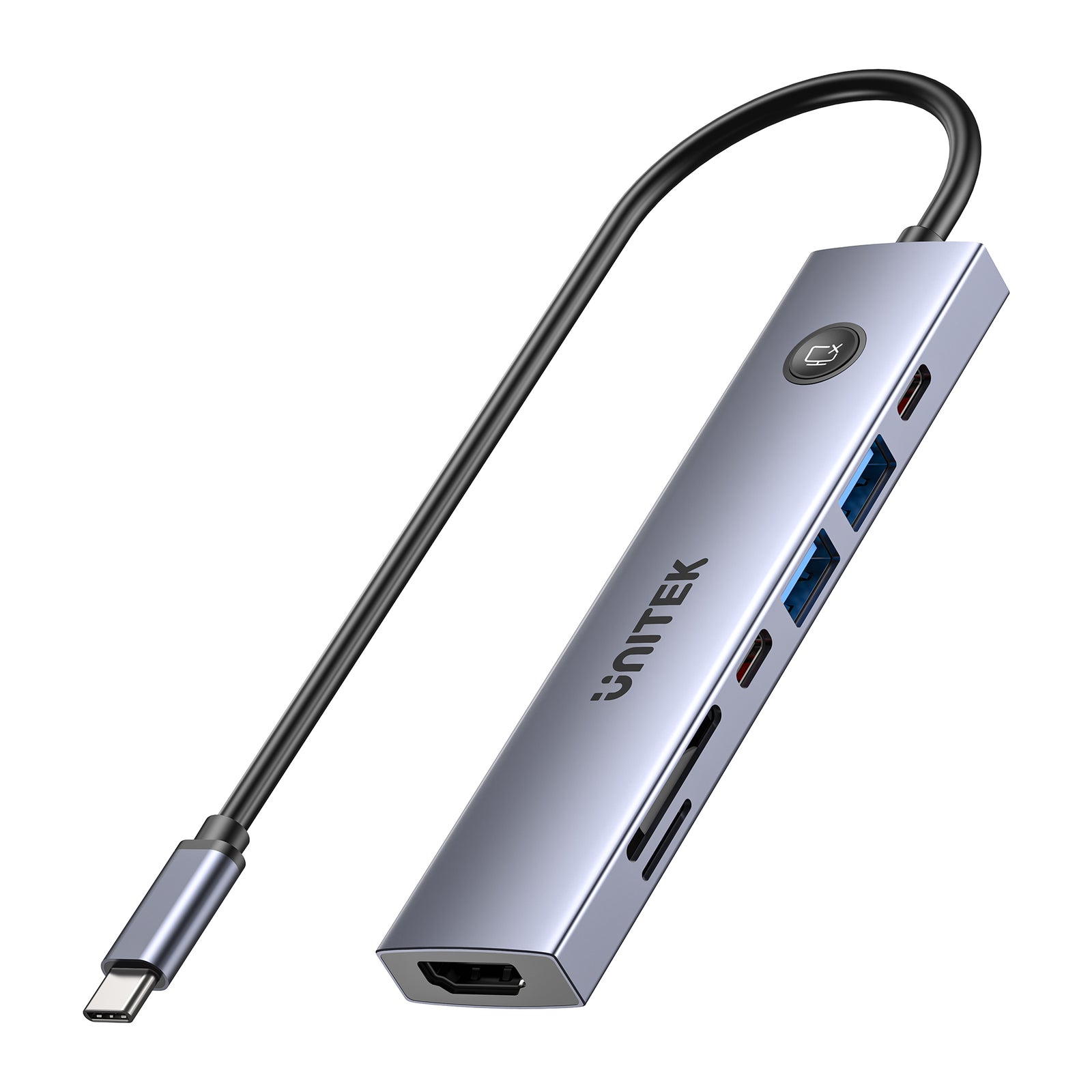 uHUB S7 Pro 7-in-1 5Gbps USB-C Hub with Screen On/Off button | UNITEK