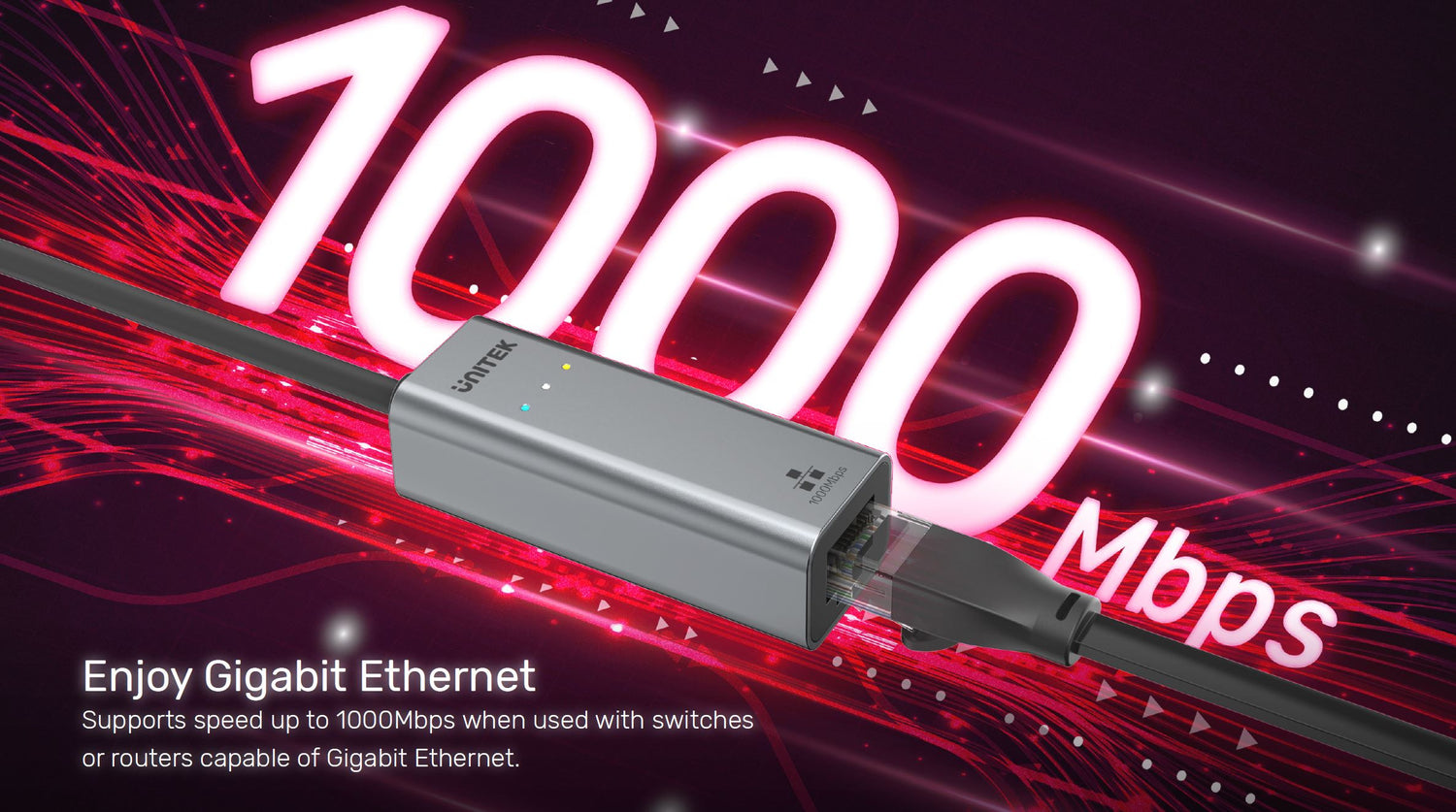 USB-A / USB-C to Gigabit Ethernet Adapter | UNITEK