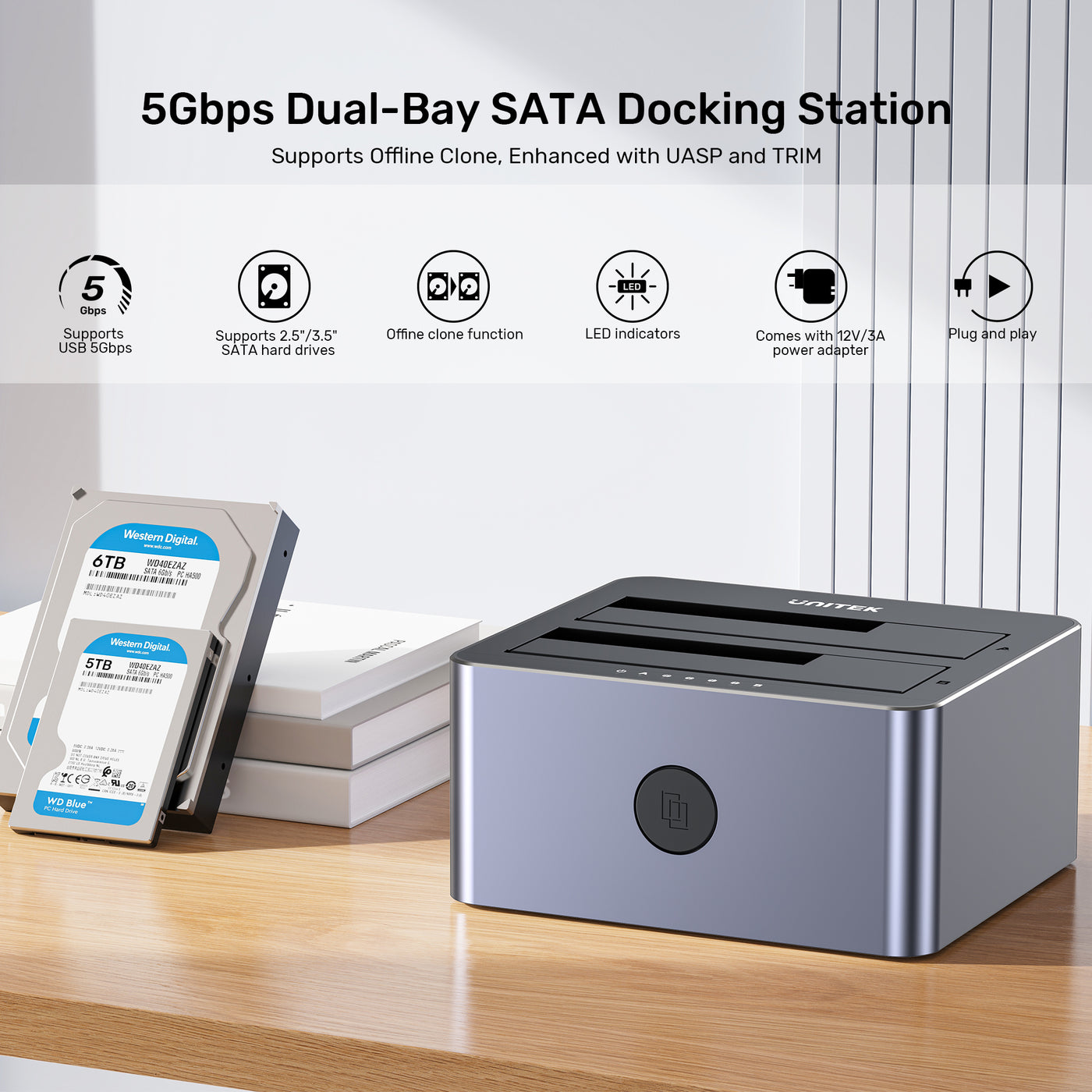 5Gbps Dual-Bay SATA Docking Station