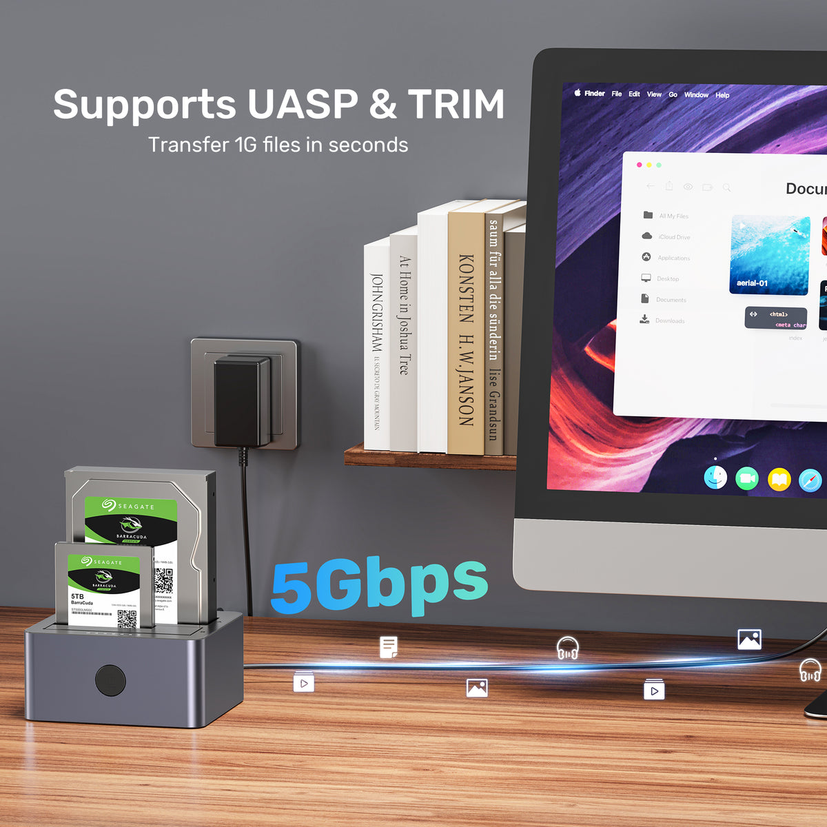 5Gbps Dual-Bay SATA Docking Station